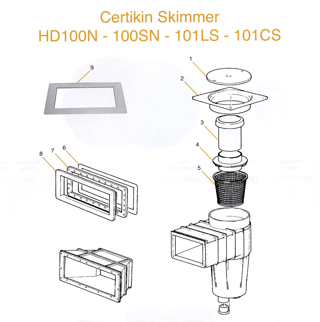 Certikin Skimmer Spares
