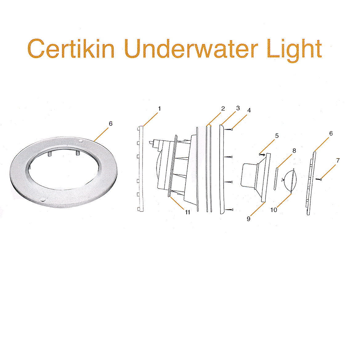 Certikin PU9 Swimming Pool Light Spares