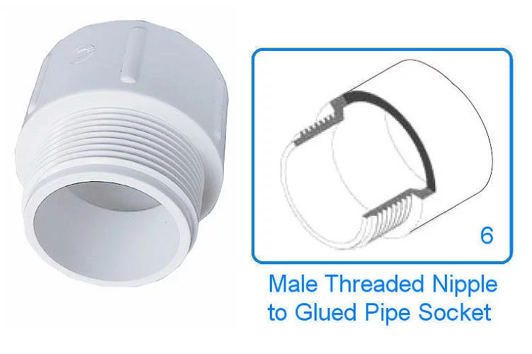 Swimming Pool Socket Nipple Plastic Pipe Fitting