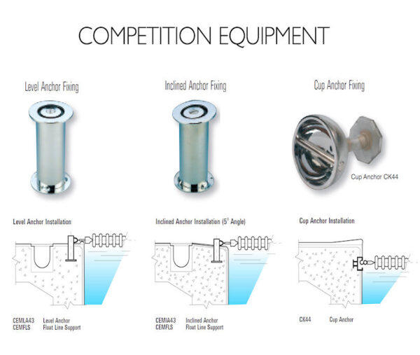 Swimming Pool Competition Equipment Fixing Anchors