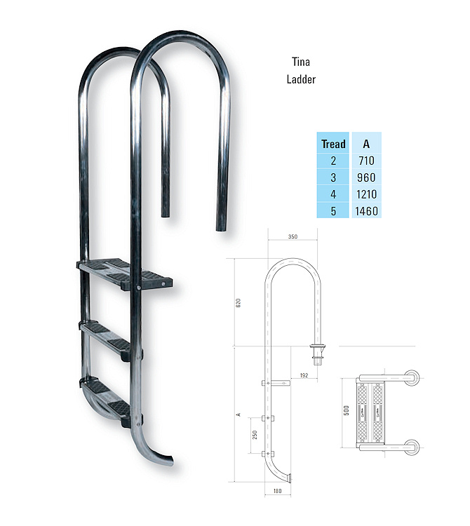 Certikin Tina Stainless Steel Ladder - Pool Ladders